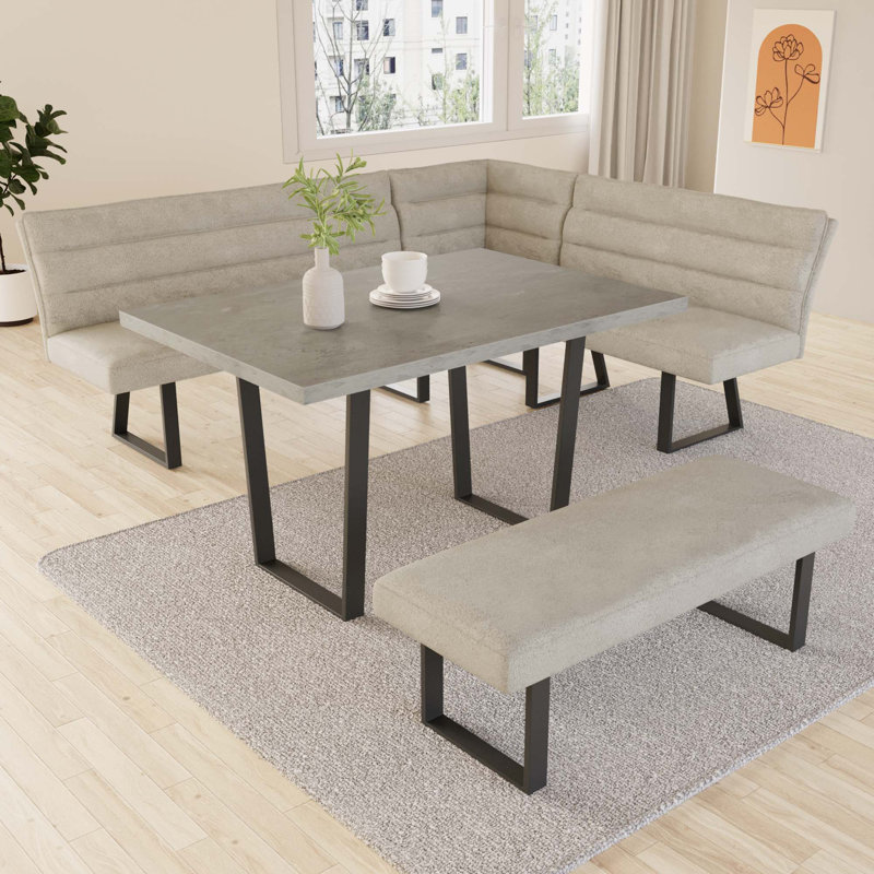 Rectangle table with bench store